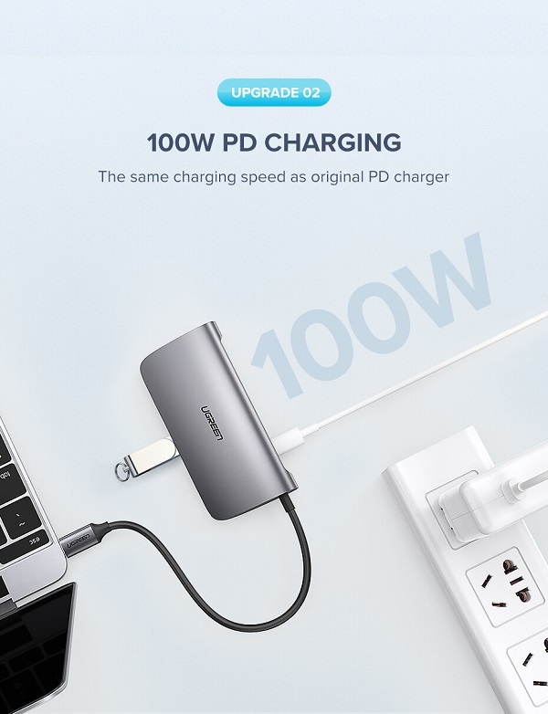 UGREEN 40873 USB typeC Hub 3.1 Bộ chuyển đổi USB typeC, 9 trong 1 Hub ...