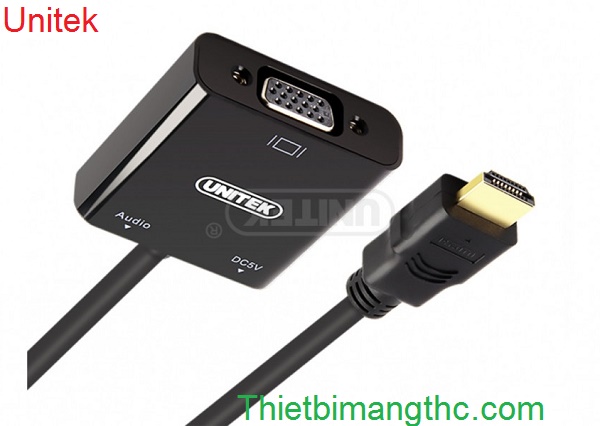 Tổng đại lý cung cấp Cáp HDMI to VGA + Audio 3.5mm Unitek Y-6333 chính hãng